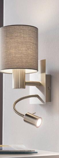 EGLO Pasteri Wall Light / Reading Lamp Stainless Steel & Grey Lamp ...