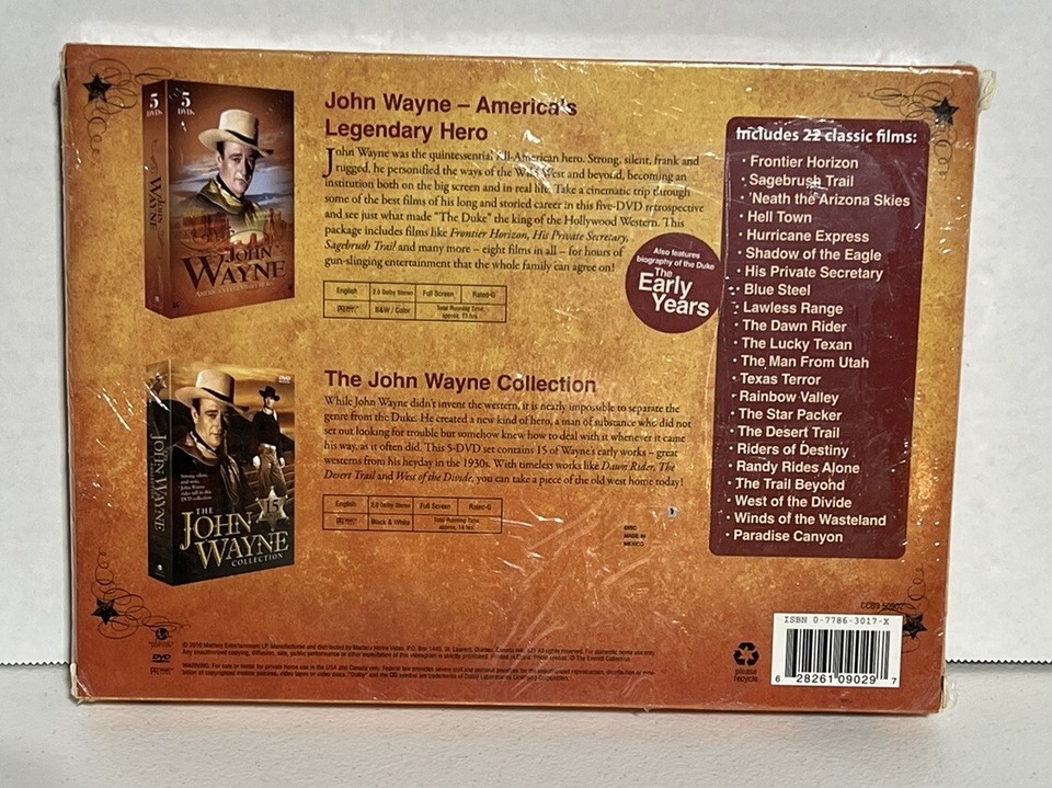 2010 John Wayne Collectors Edition 10 DVD Box Set 22 Movies New Sealed ...