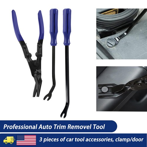 3PCS Auto Trim Clip Remover Tool Removal Pliers Fastener Door Panel ...