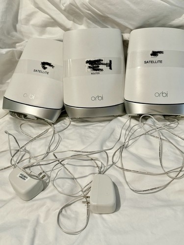 Netgear Orbi Mesh WiFi 6 System AX4200 RBR750 Router and two RBS750 ...