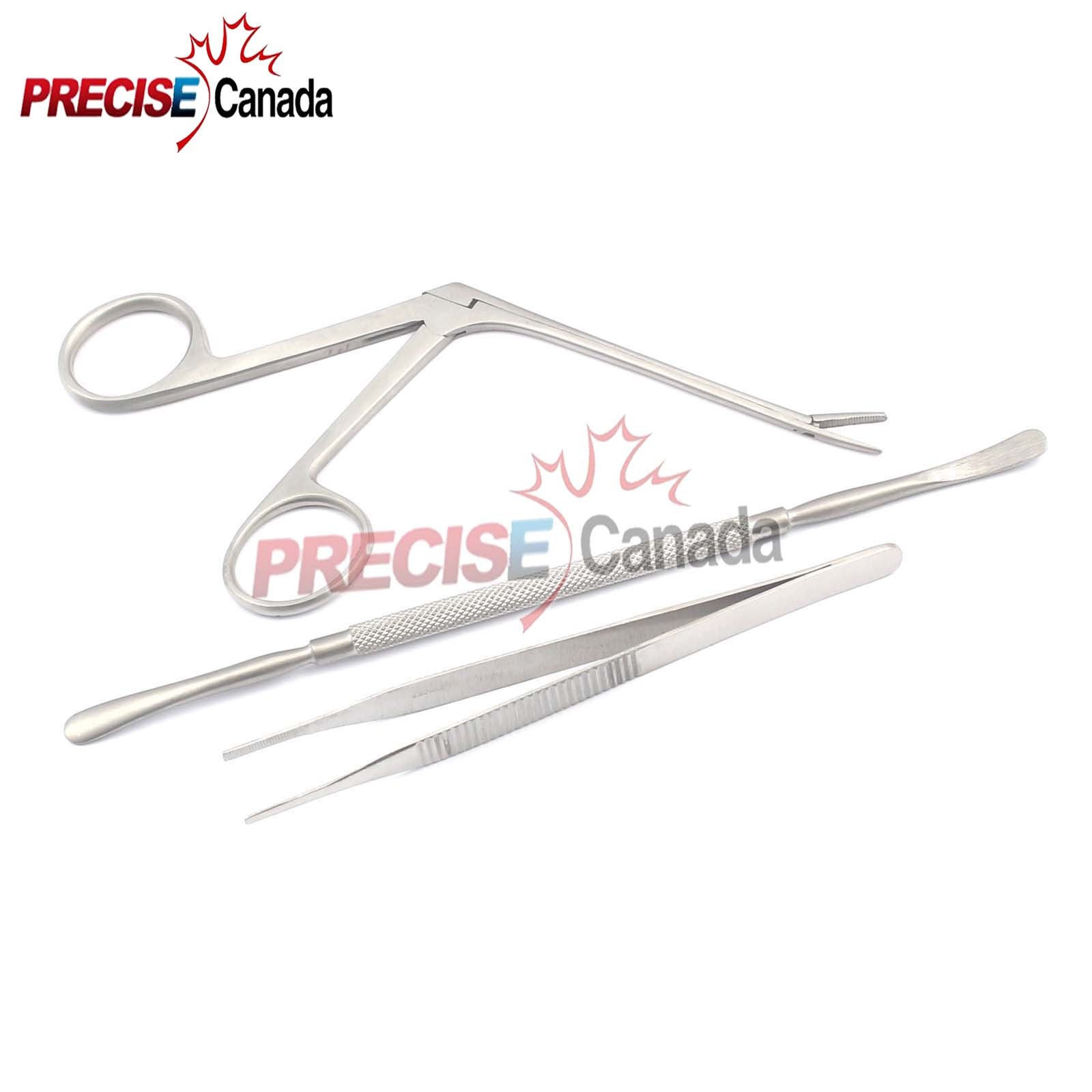 Kit of 3 ENT Instruments Alligator Ear Forceps + Freer Elevator + Adson ...