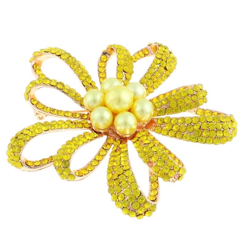 Yellow Rhinestone Brooch Yellow Rhinestone Brooch Etsy