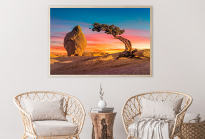 Rock & Tree Sunset Sky Scenery Print Premium Poster High Quality choose sizes | eBay Australia