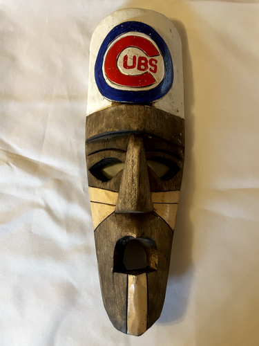 VINTAGE HAND CARVED AND PAINTED CHICAGO CUBS BASEBALL TIKI MASK MLB | eBay