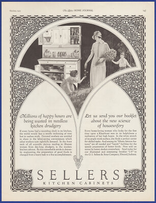 Vintage 1925 SELLERS Kitchen Cabinets Hutch Furniture Home Décor 20's ...
