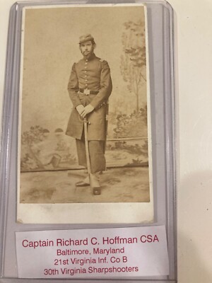 Maryland Confederate captain Richard C Hoffman, CDV served in the 21st ...
