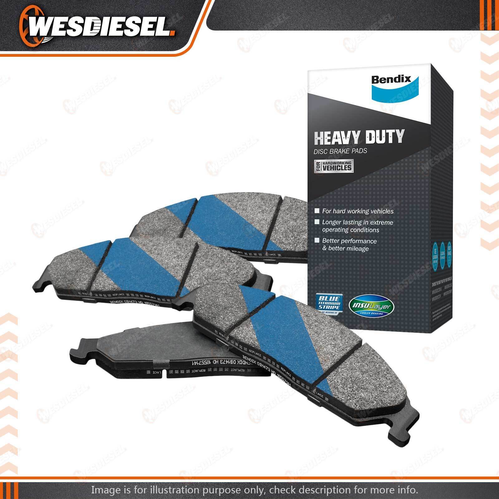 4pcs Bendix Heavy Duty Disc Brake Pads Cooler Braking And Longer Life ...