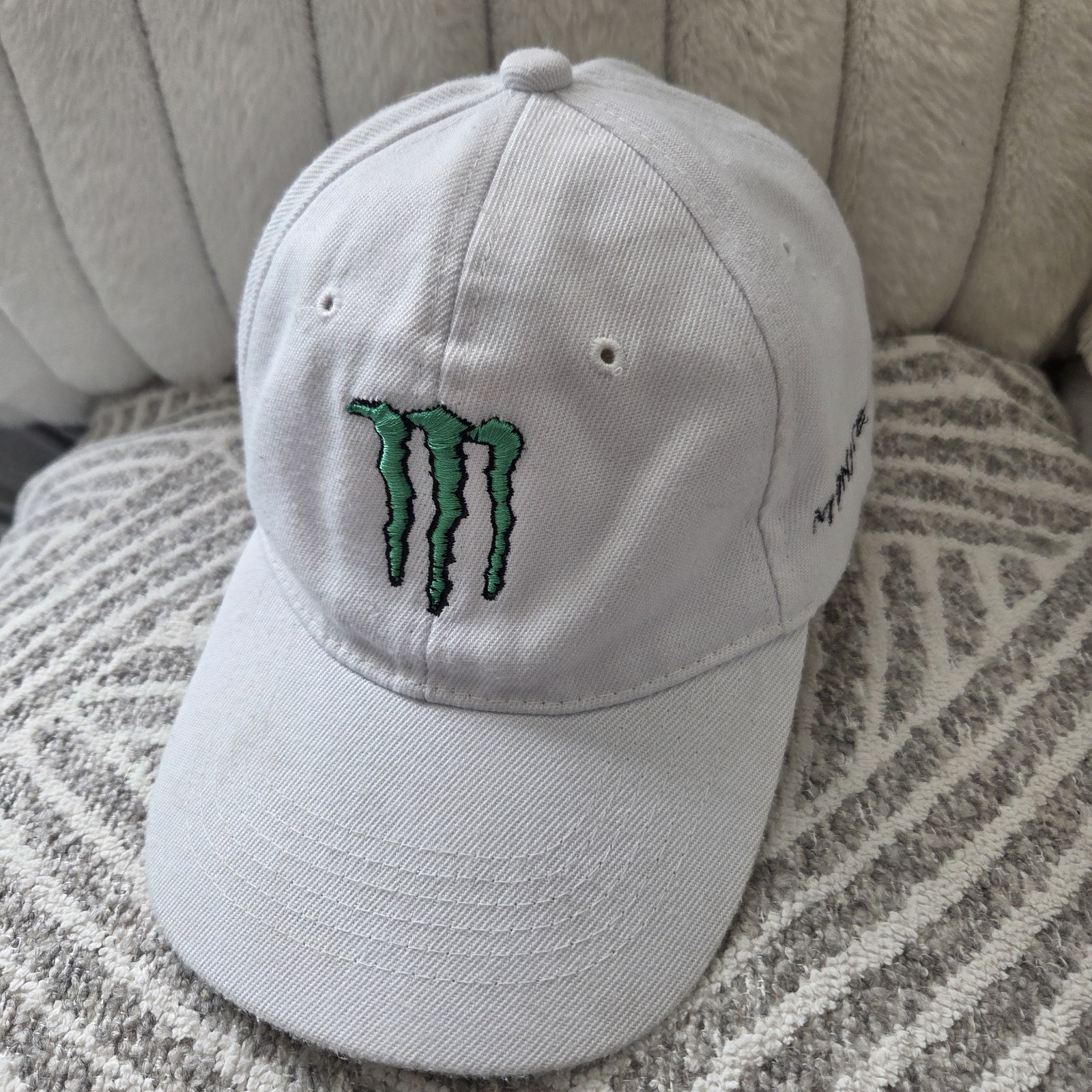 VTG Y2K Monster Energy Embroidered Logo White Strapba… - Gem