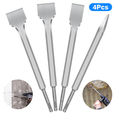 4pcs SDS Plus Hammer Drill Chisel Set Rotary Hammer Drill Bits Point ...