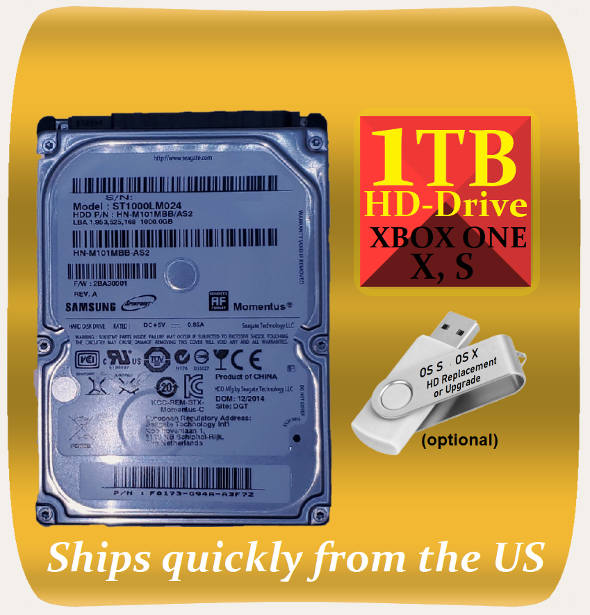 1TB Xbox One X, S & Original Xbox One One Internal Hard Drive USB OS ...