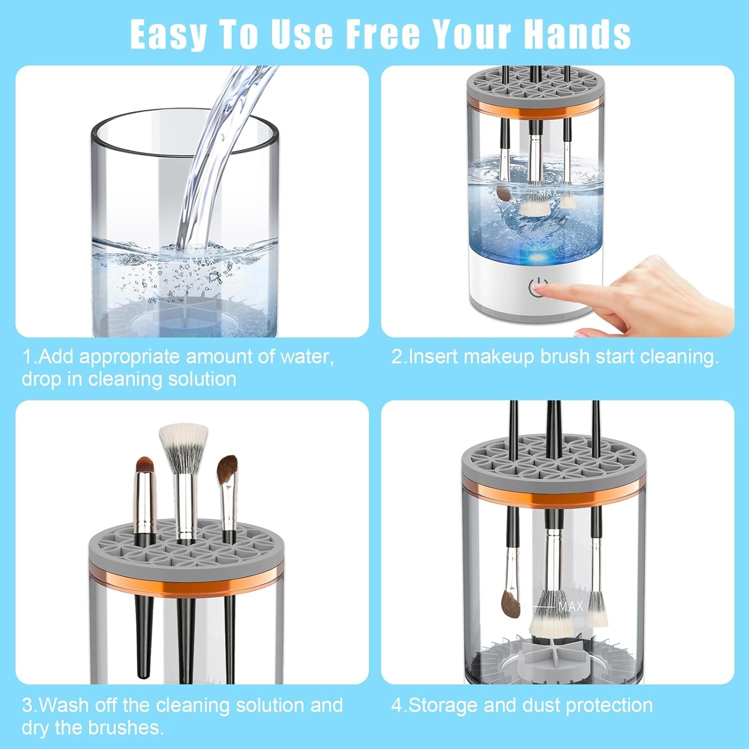Makeup Brush Cleaner Machine Automatic Brush Cleaner Spinner Machine ...