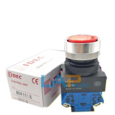 QTY:1 For IDEC Pushbutton F22mm Momentary Metal Round 1NO-1NC Red ...