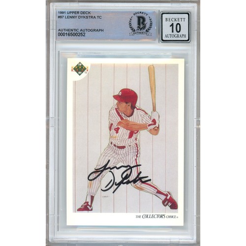 Lenny Dykstra Philadelphia Phillies Autograph 1991 Upper Deck BGS Auto ...
