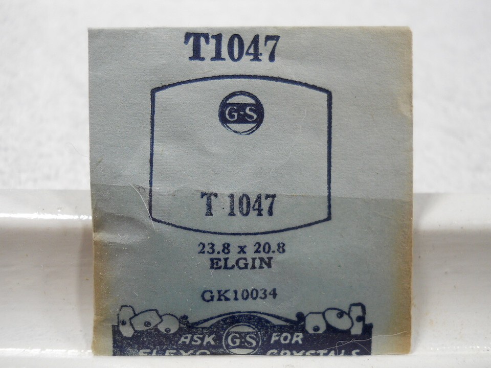GS T1047 PT1047 Watch Crystal Fit Elgin GK10034 - 23.8 x 20.8 mm ...