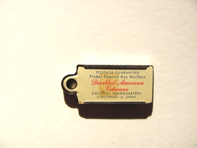 1952 NORTH CAROLINA LICENSE PLATE DAV TAG FOB ORIGINAL, DISABLED ...