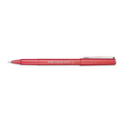Pilot Razor Point II Super Fine Marker Pen, Red Ink, .2mm, Dozen | eBay