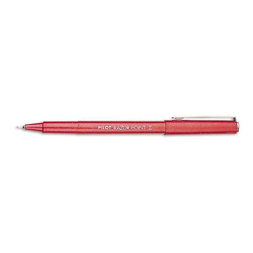 Pilot Razor Point II Super Fine Marker Pen, Red Ink, .2mm, Dozen | eBay
