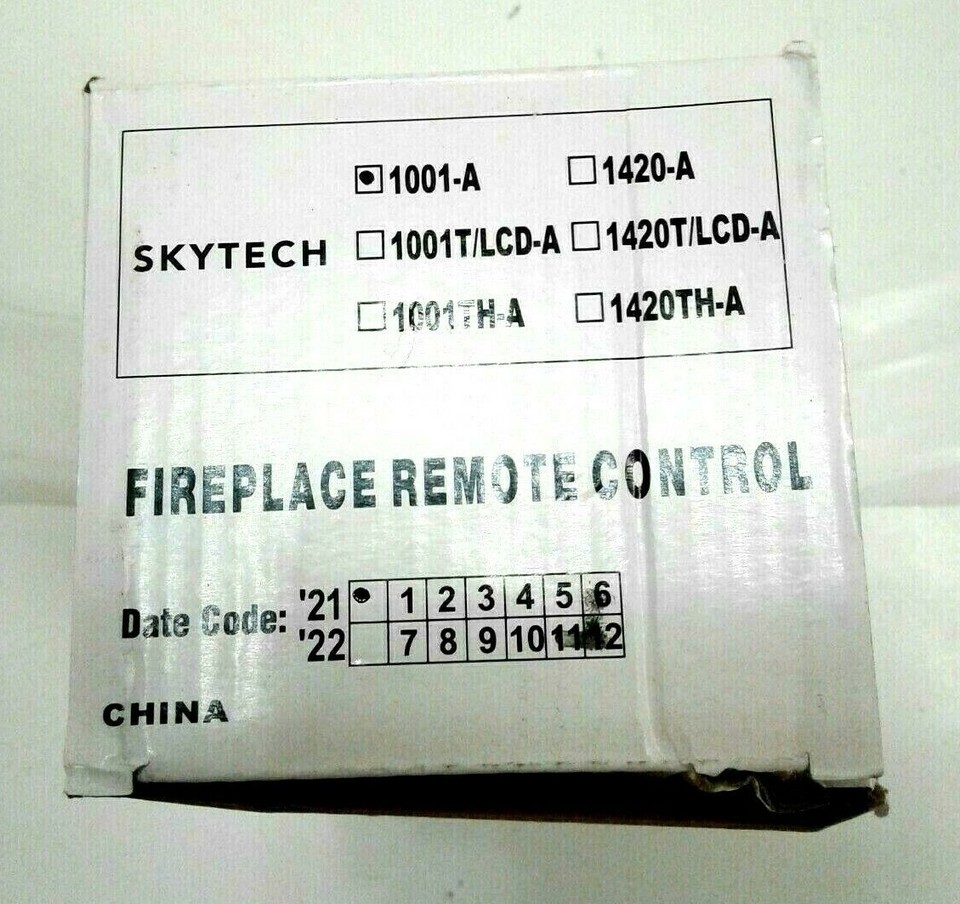 Skytech 1001-A Gas Fireplace On/Off Remote Control & Receiver Batteries ...