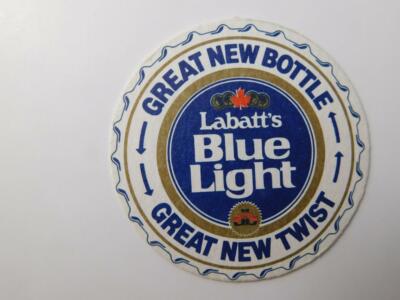 LABATT'S BLUE LIGHT BEER NEW TWIST BOTTLE VINTAGE BAR COASTER ...