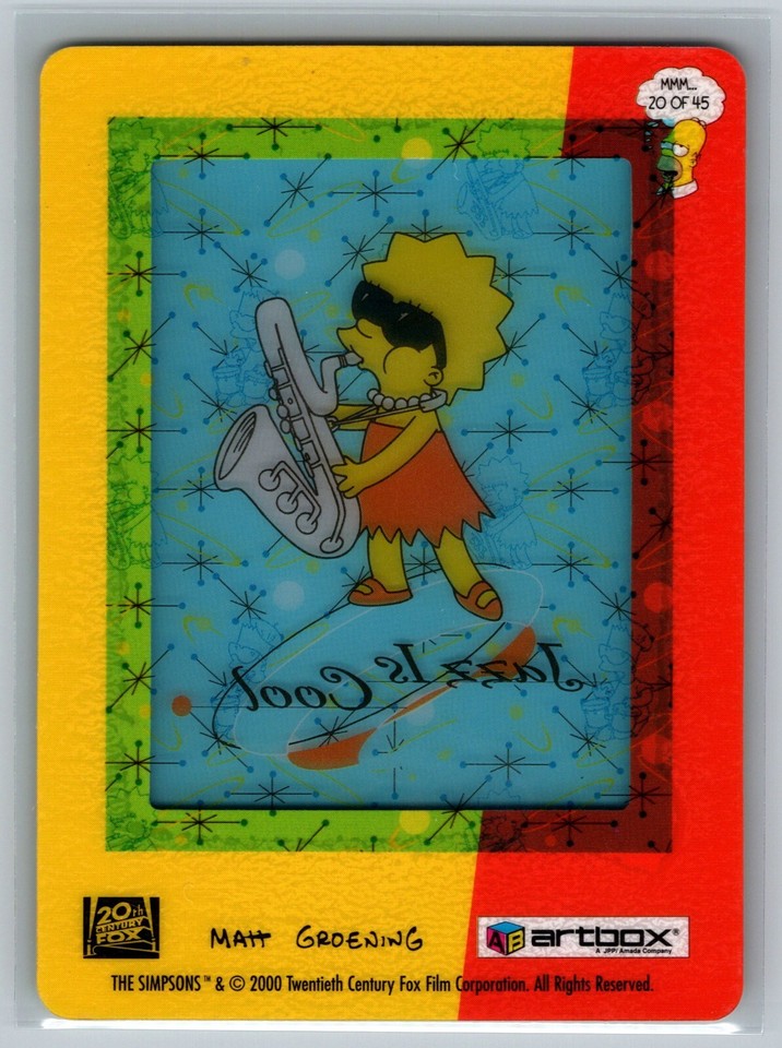 Jazz is Cool 2000 Artbox The Simpsons FilmCardz #20 Trading Card Lisa ...
