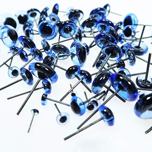 TOAOB 100pcs Blue Glass Eyes Kits 3mm to 12mm Assorted Sizes for Crafts ...