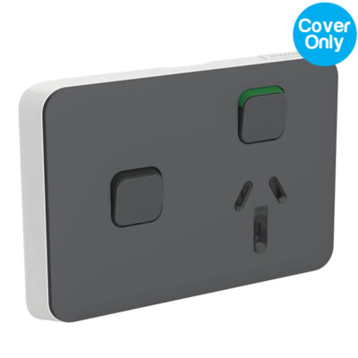 Clipsal Iconic Single Powerpoint + Extra Switch 10A Skin Anthracite ...