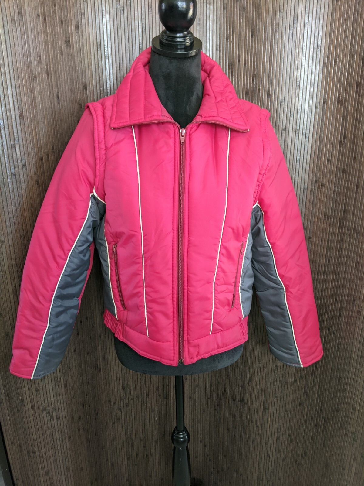 VINTAGE SEARS WINTER CONVERTIBLE JACKET VEST, SMALL - Gem