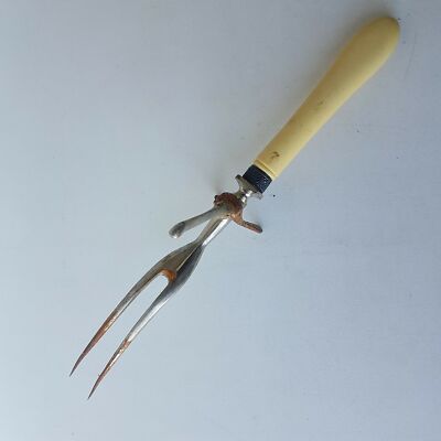 Vintage Meat Carving Fork 11.5-Inch Long Yellow Handle | eBay