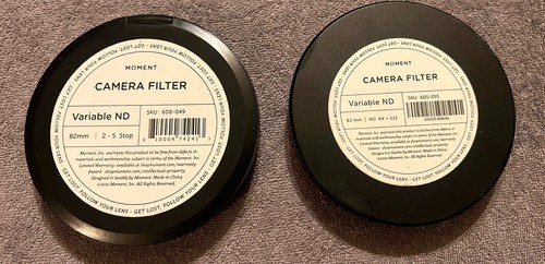 TWO Moment 82mm VND filters 2-5 AND 6 -9 bundle package Variable ND ...