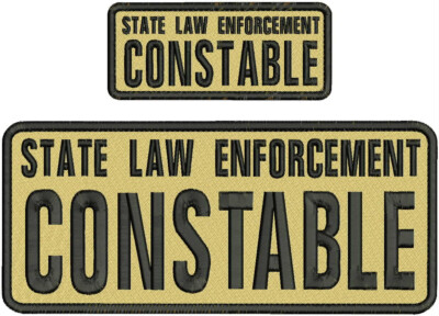 S LAW E CONSTABLE EMB PATCH 4X10 AND 2X5 HOOK ON BACK TAN/BLACK | eBay