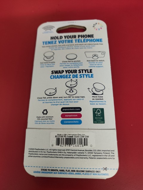 PopSockets Phone Grip Stand Popgrip PopSocket - Sweet Sloth for sale ...