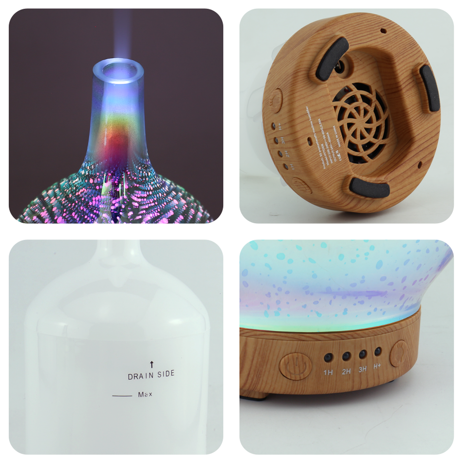 LED Light Ultrasonic Aroma Diffuser Essential Oil Mist Humidifier ...