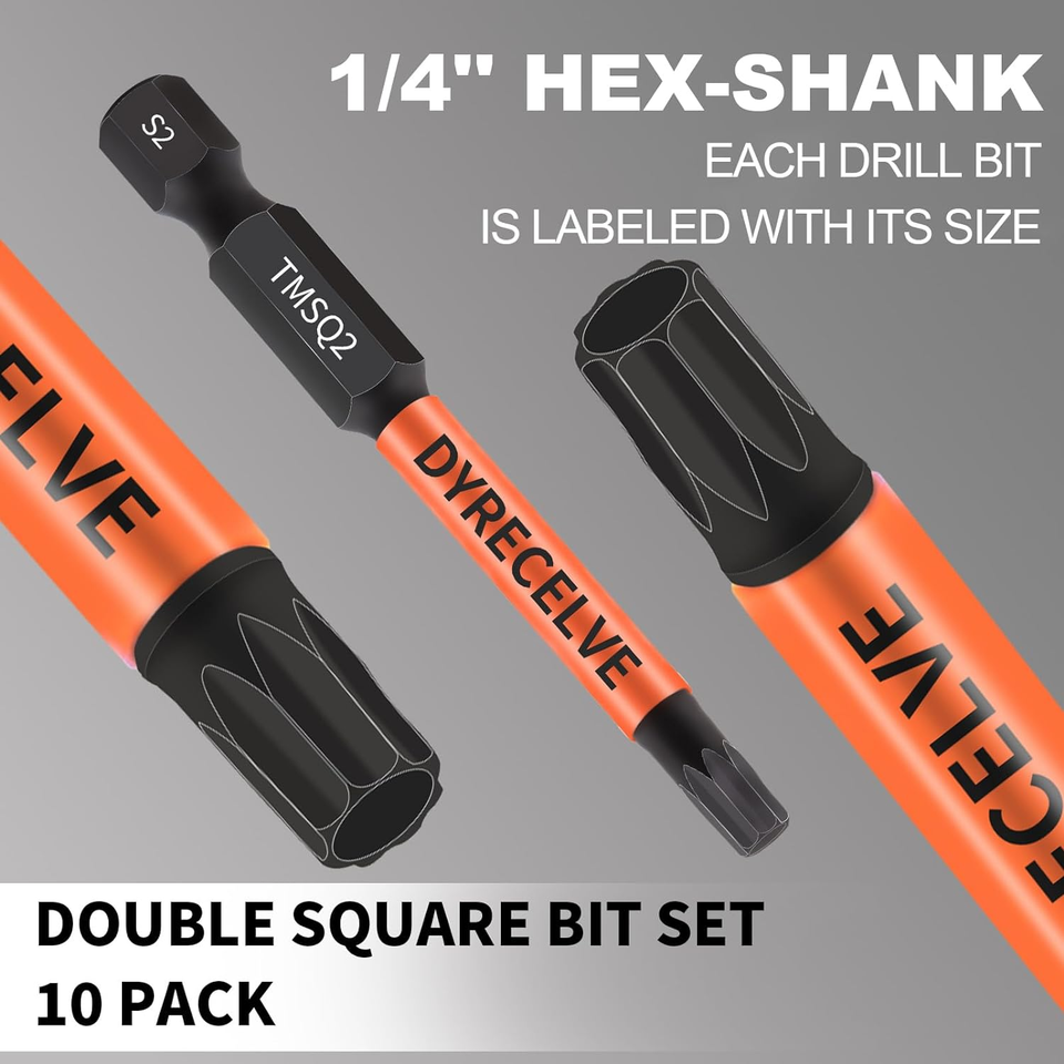 10-Pack 8 Point Star Bit - Professional 8 Point Torx Bit (Magnetic ...