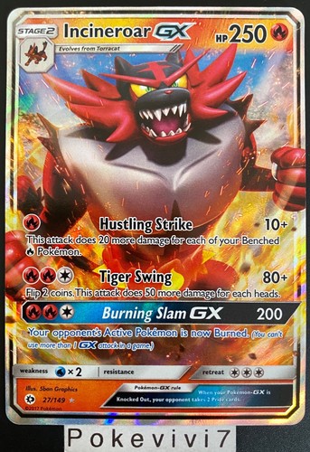 Carte Pokemon INCINEROAR / FELINFERNO 27/149 GX SL1 ENGLISH OCCASION | eBay