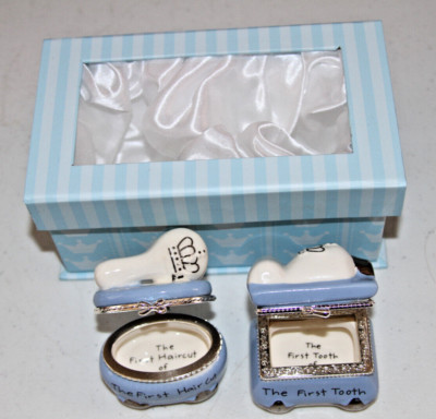 Mud Pie Prince First Tooth & Curl Treasure Box Set Nwd | eBay