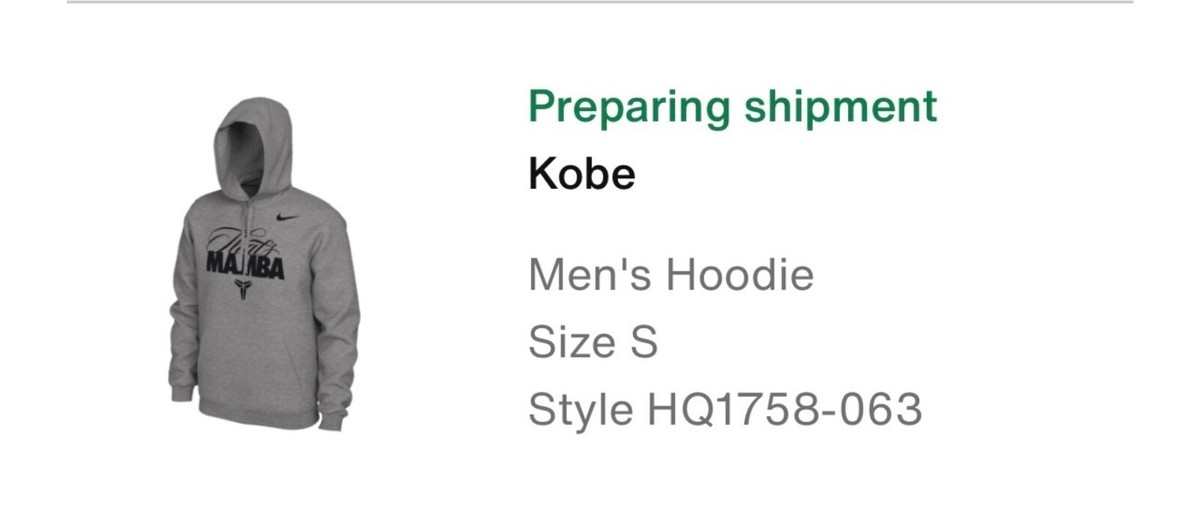 Nike Kobe 'That's Mamba' Grey hoodie | HQ1758-063 | Size Nike Kobe 'That's Mamba' Grey hoodie | HQ1758-063 | Size