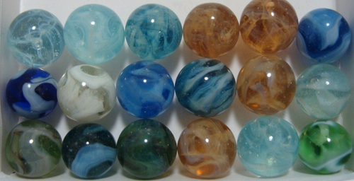 24 Vintage Marbles WV Swirls Transparent Agate Alley Ravenswood Alox ...