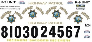 California Highway Patrol 1/25th - 1/24th Scale Waterslide Decals ...