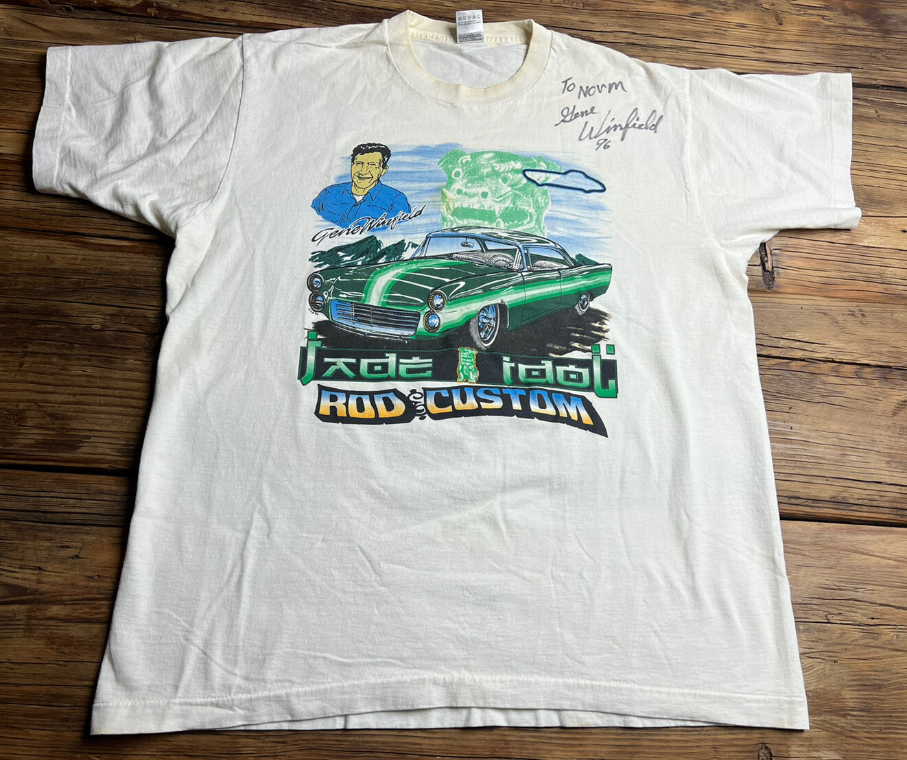 ️Vintage 1996 Gene Winfield Jade Idol Hot Rod Autographed Tee Shirt ...