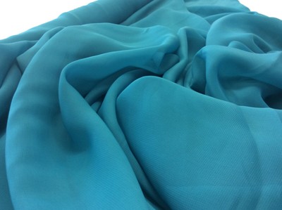 TEAL GREEN POLYESTER CHIFFON DRESS FABRIC - L122 £5m | eBay UK