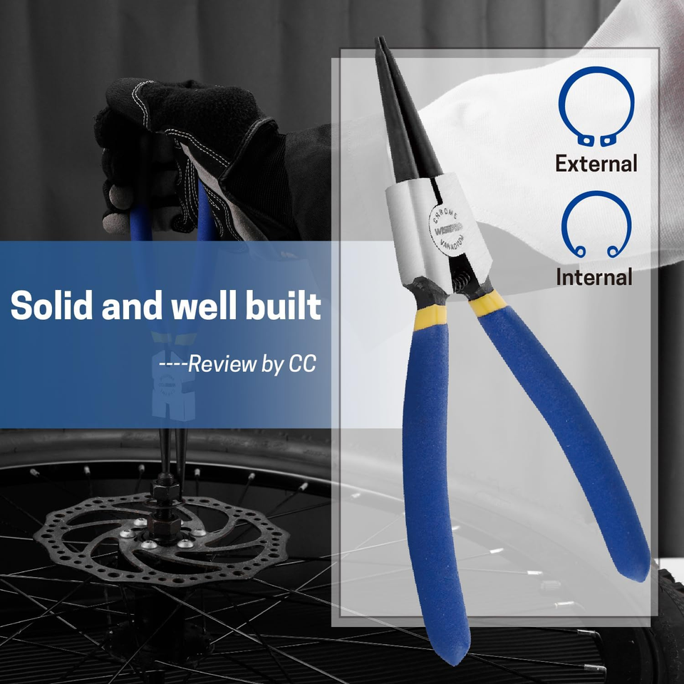 Circlip Pliers Internal/External Heavy Duty Snap Ring Pliers with Strai ...