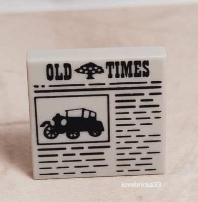 New LEGO Newspaper OLD TIMES Jalopy News Printed 2x2 Light Bluish Gray ...