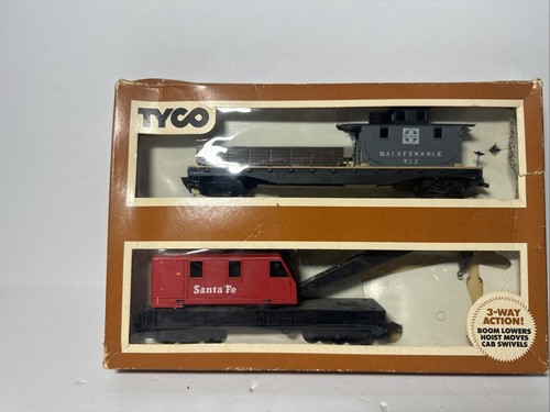HO Scale TYCO Santa Fe Operating Crane Car With Boom Tender #932:800 | eBay
