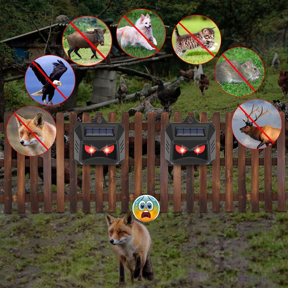 Solar Animal Repeller Wild Animal Skunk Deer Owl Deterrent For Garden ...
