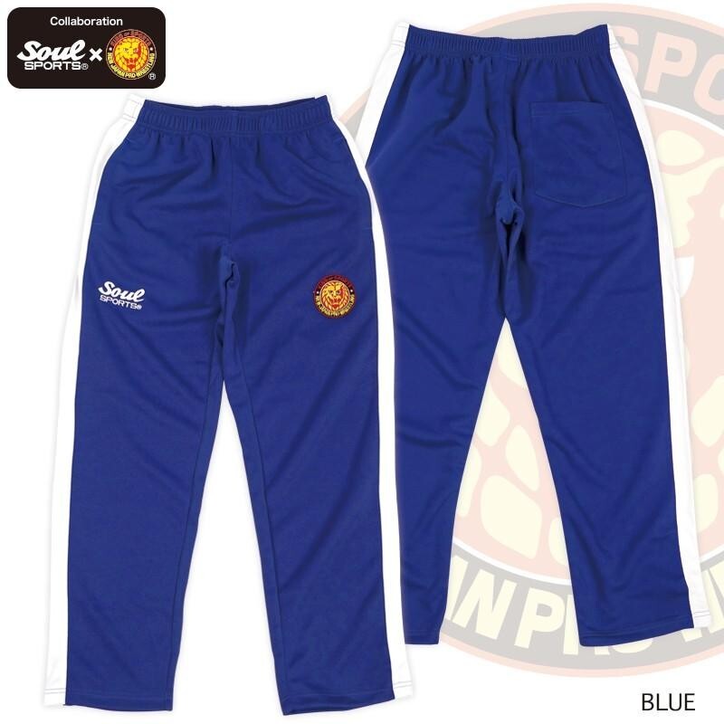 NJPW × SOUL SPORTS Jacket & Pants Set Blue Color XS-Size New Japan Pro ...