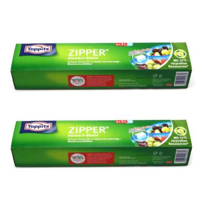 Toppits Zipper Allzweck Beutel mit Sicherheitsverschluss 16 x 3 L ...