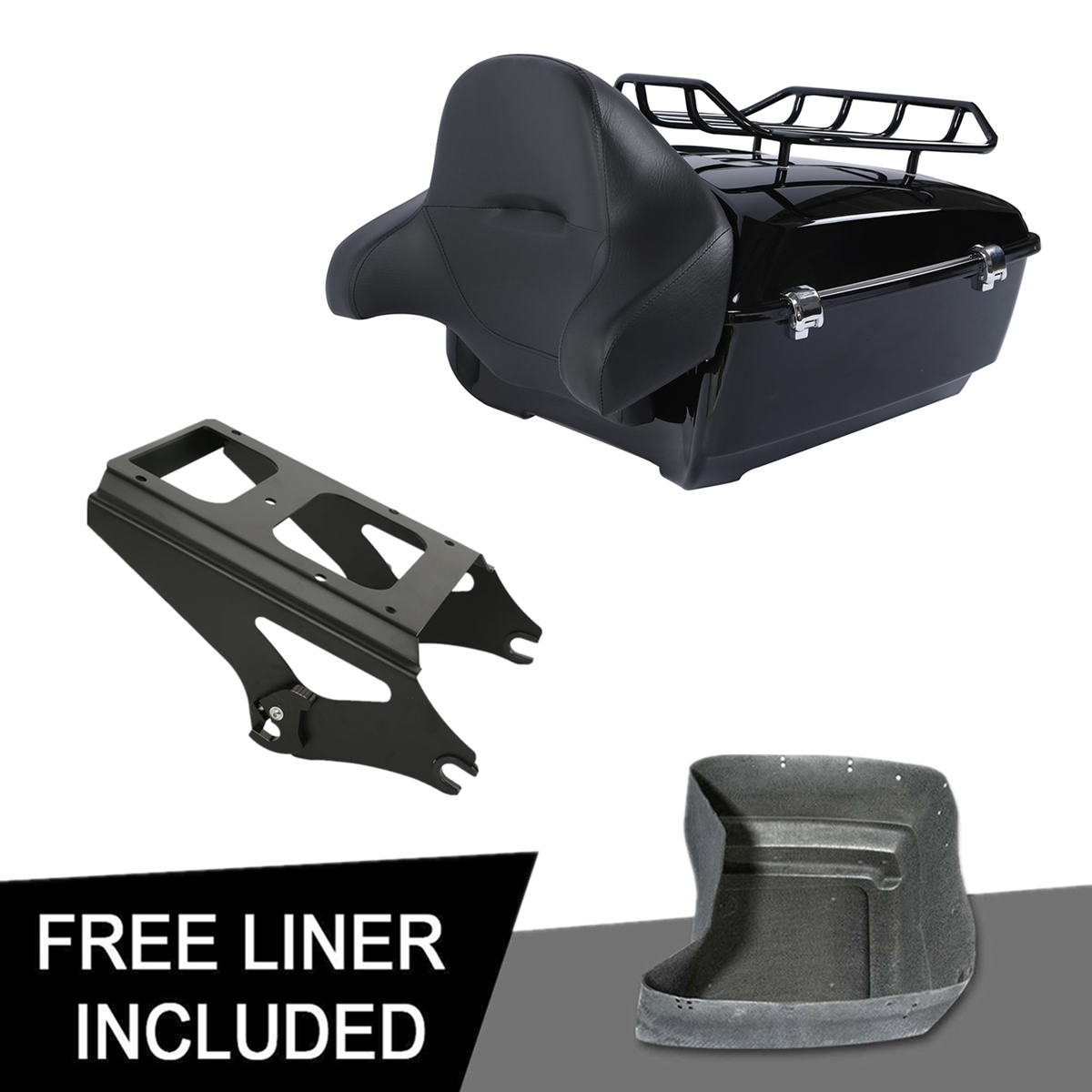 13.7" King Pack Trunk Pad Top Rack Mount Fit For Harley Street Road ...