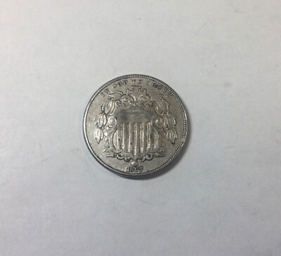 1867 No Rays Shield Nickel Pleasing Grade Example a nice coin Die ...