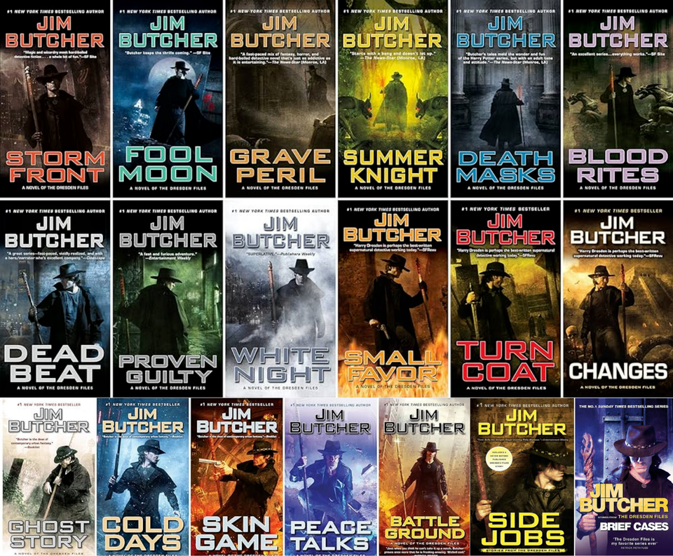 HARDCOVER Complete Set Series Lot of 14 Dresden Files Books by Jim ...