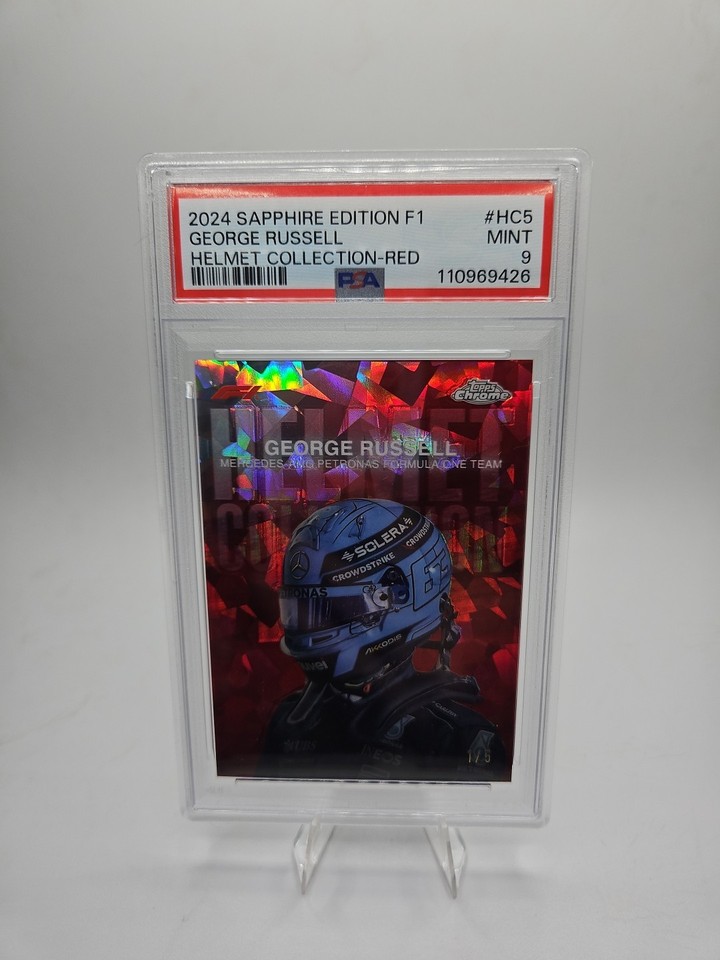 George Russell 2024 Topps Chrome Sapphire F1 Helmet Collection Red ...